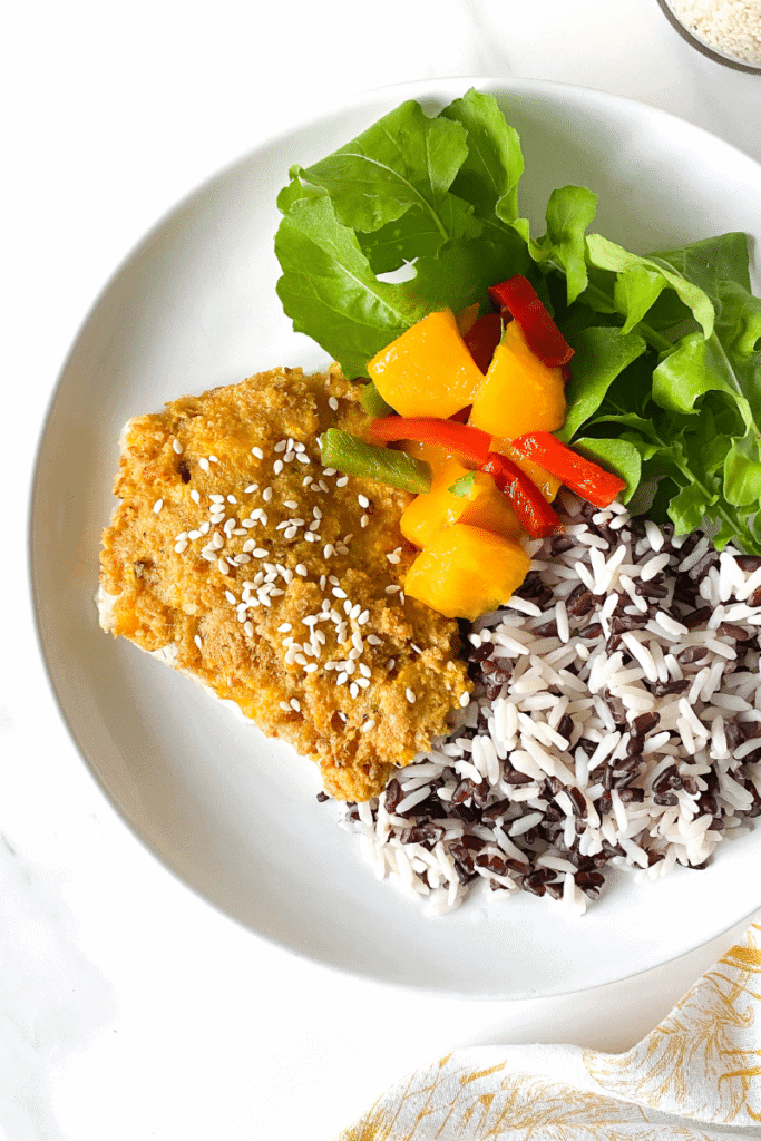 Baked cod with mango salsa - Throughthefibrofog