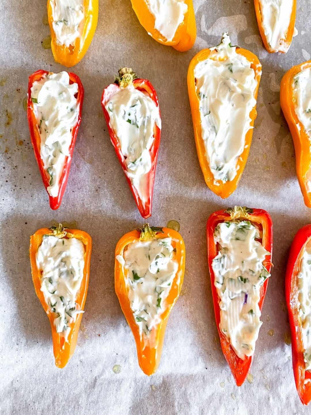 Herb Cream Cheese Stuffed Mini Peppers - Through The Fibro Fog