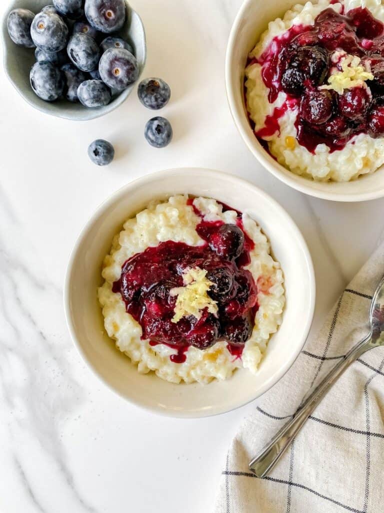 Blueberry Rice Pudding - Through The Fibro Fog