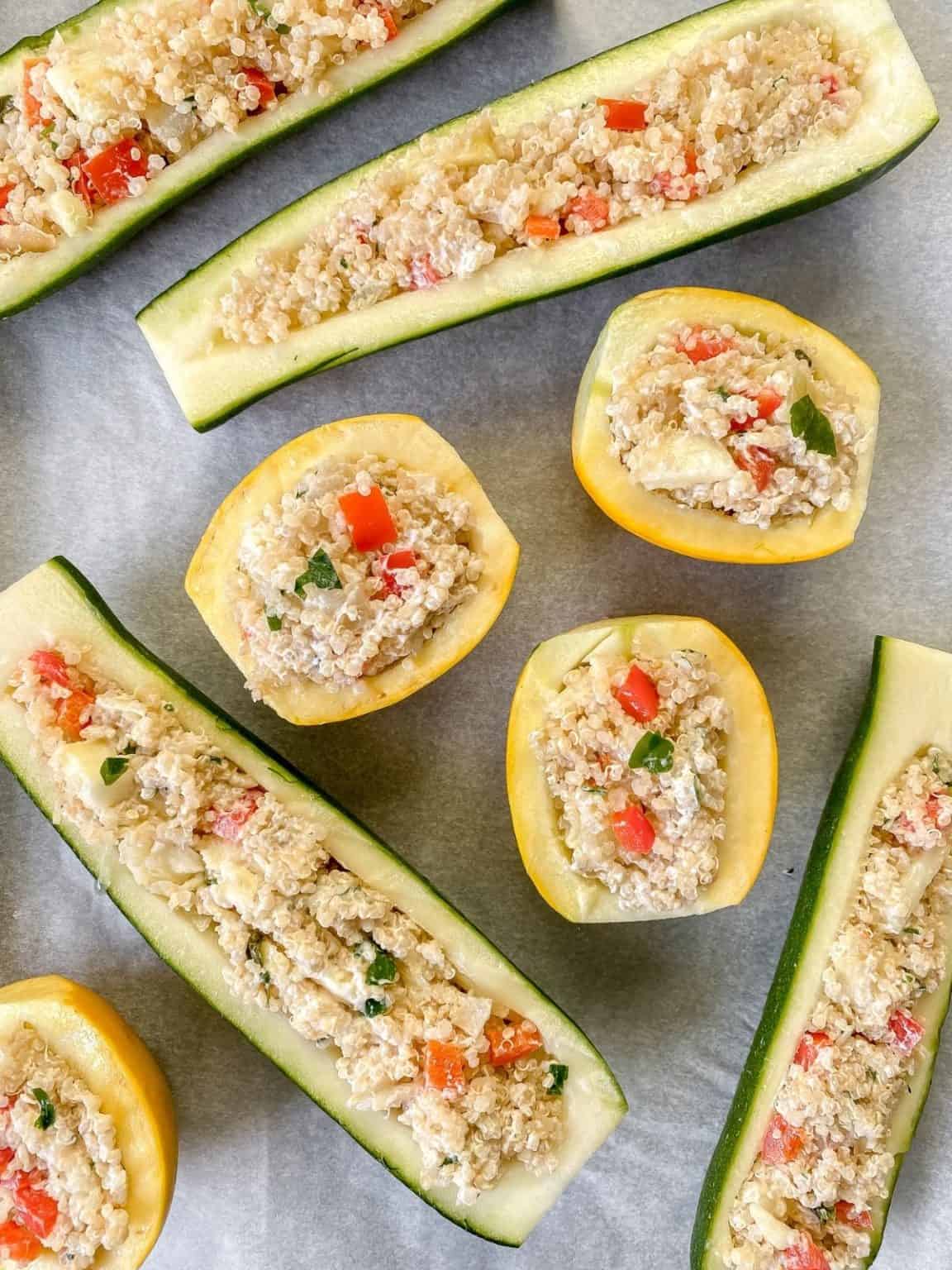 Quinoa Stuffed Zucchini Boats - Through The Fibro Fog