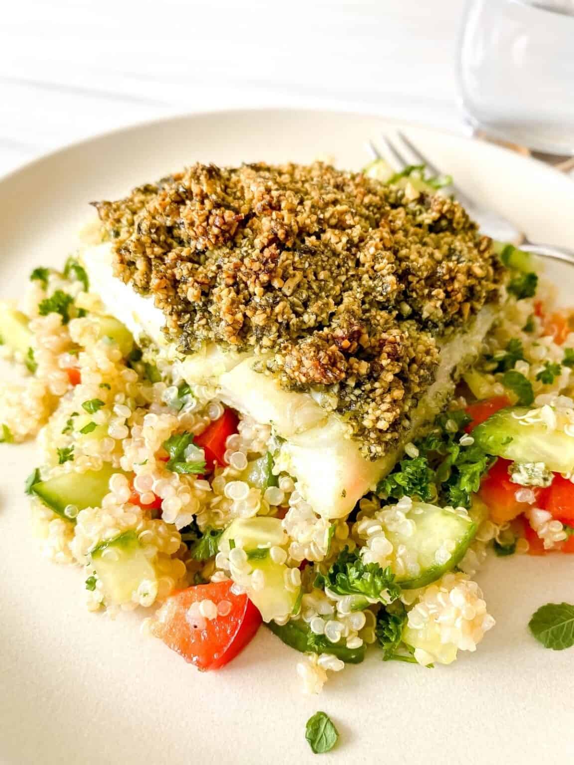 Baked Cod with Pesto - Through The Fibro Fog