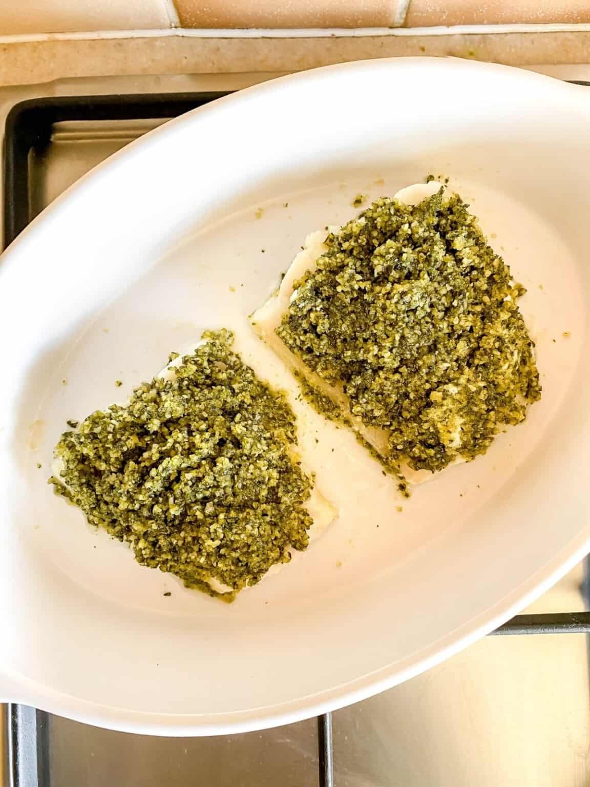 Baked Cod with Pesto - Through The Fibro Fog