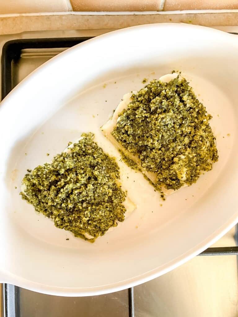 Baked Cod with Pesto - Through The Fibro Fog