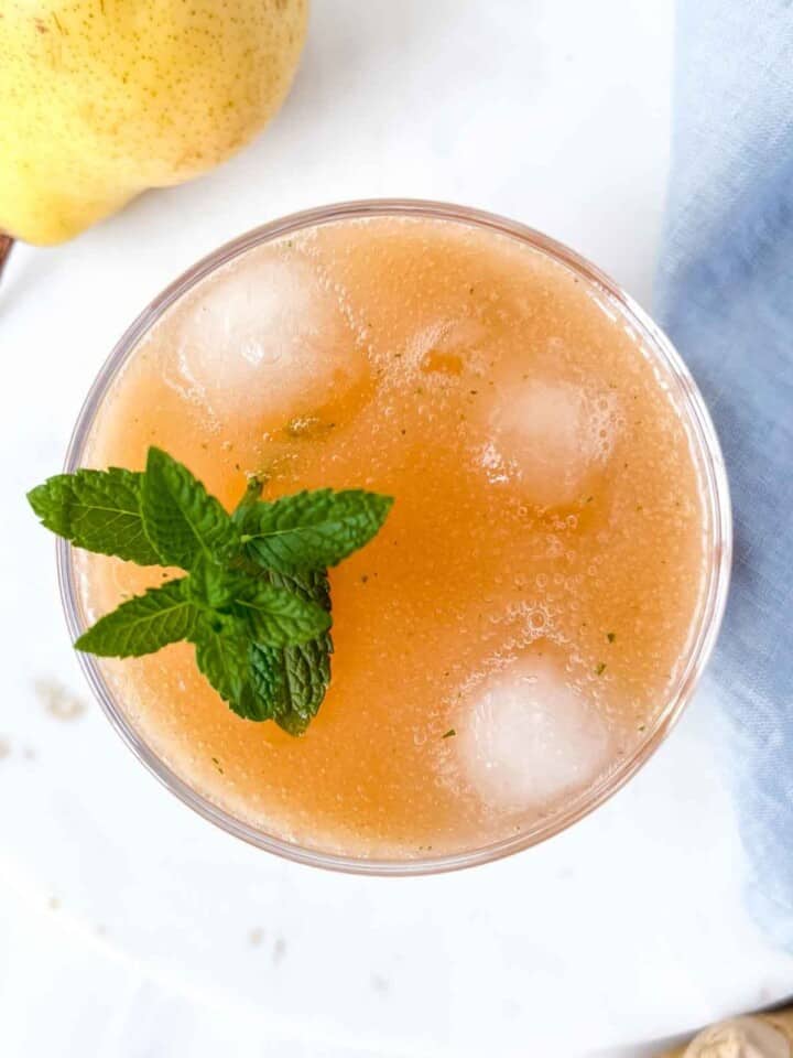 Sparkling Ginger Mocktail with Fresh Pear - Through The Fibro Fog