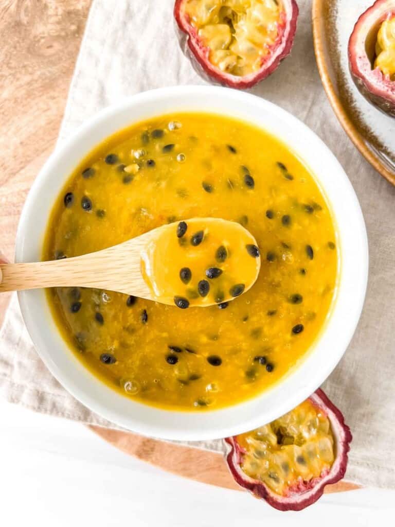 Simple Passion Fruit Coulis - Through The Fibro Fog