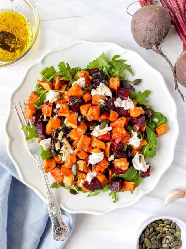 Easy Sweet Potato Beetroot Salad - Through The Fibro Fog