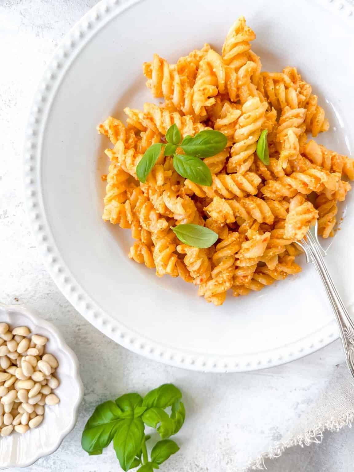 Red Pepper Pesto Pasta - Through The Fibro Fog