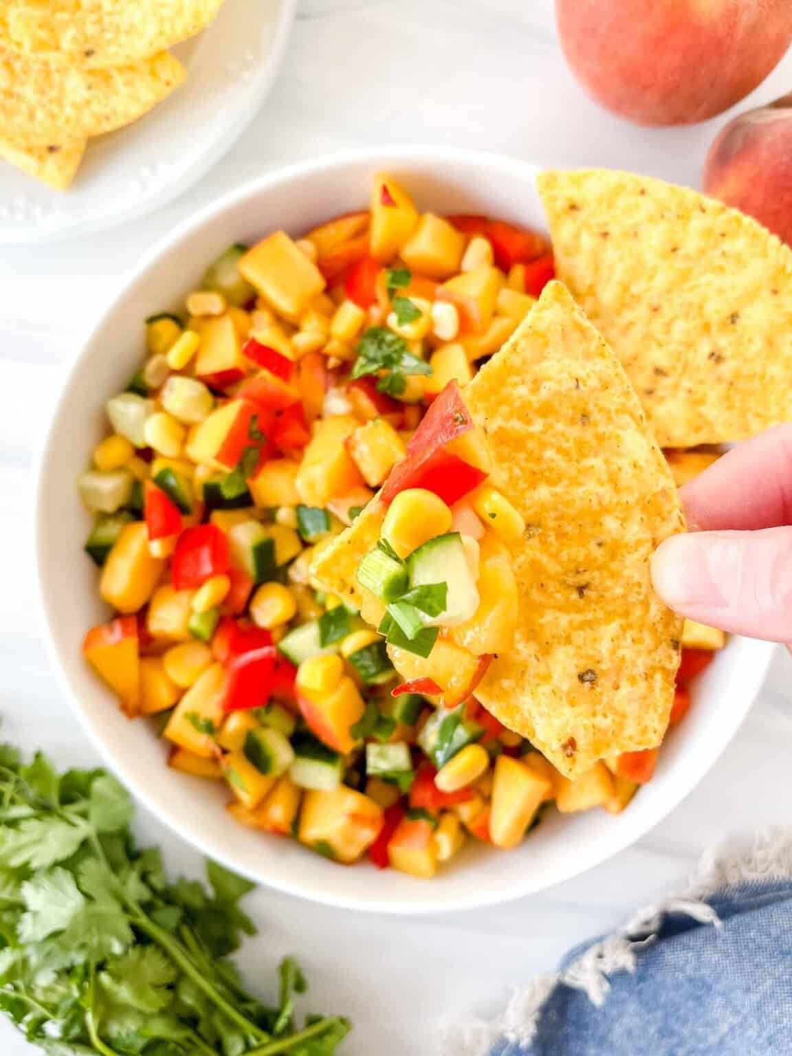 Peach Corn Salsa - Through The Fibro Fog