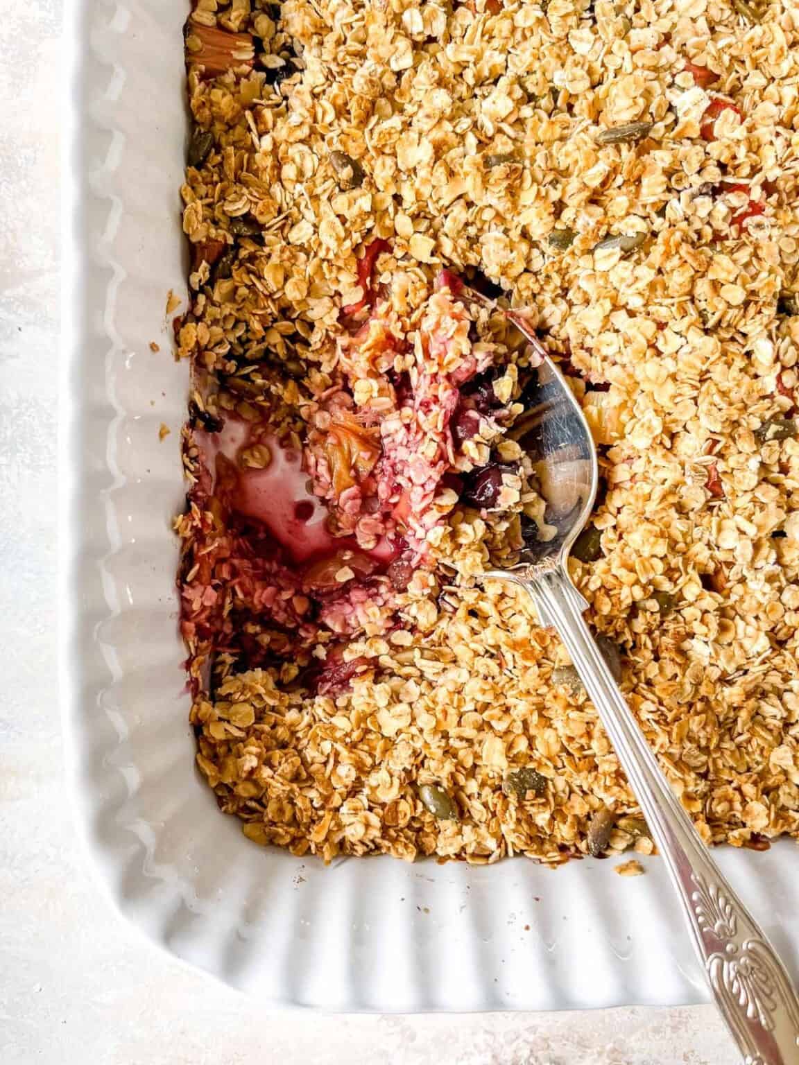 Blueberry Rhubarb Crisp - Through The Fibro Fog